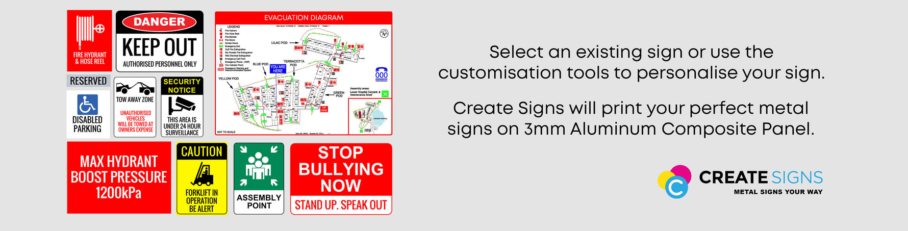 Custom Metal Signs Online Australia - Create Signs