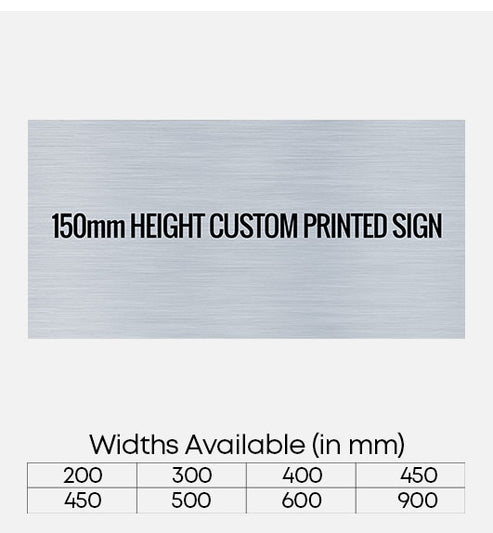 Blank Brushed Aluminium Sign 150mm Height – Create Signs