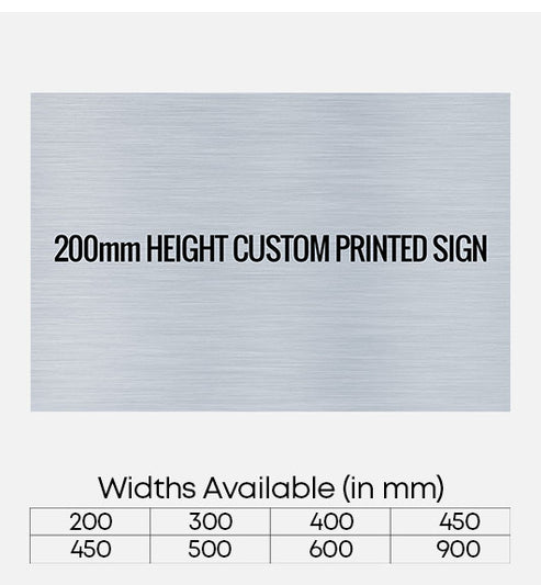 Blank Brushed Aluminium Sign 200mm Height – Create Signs